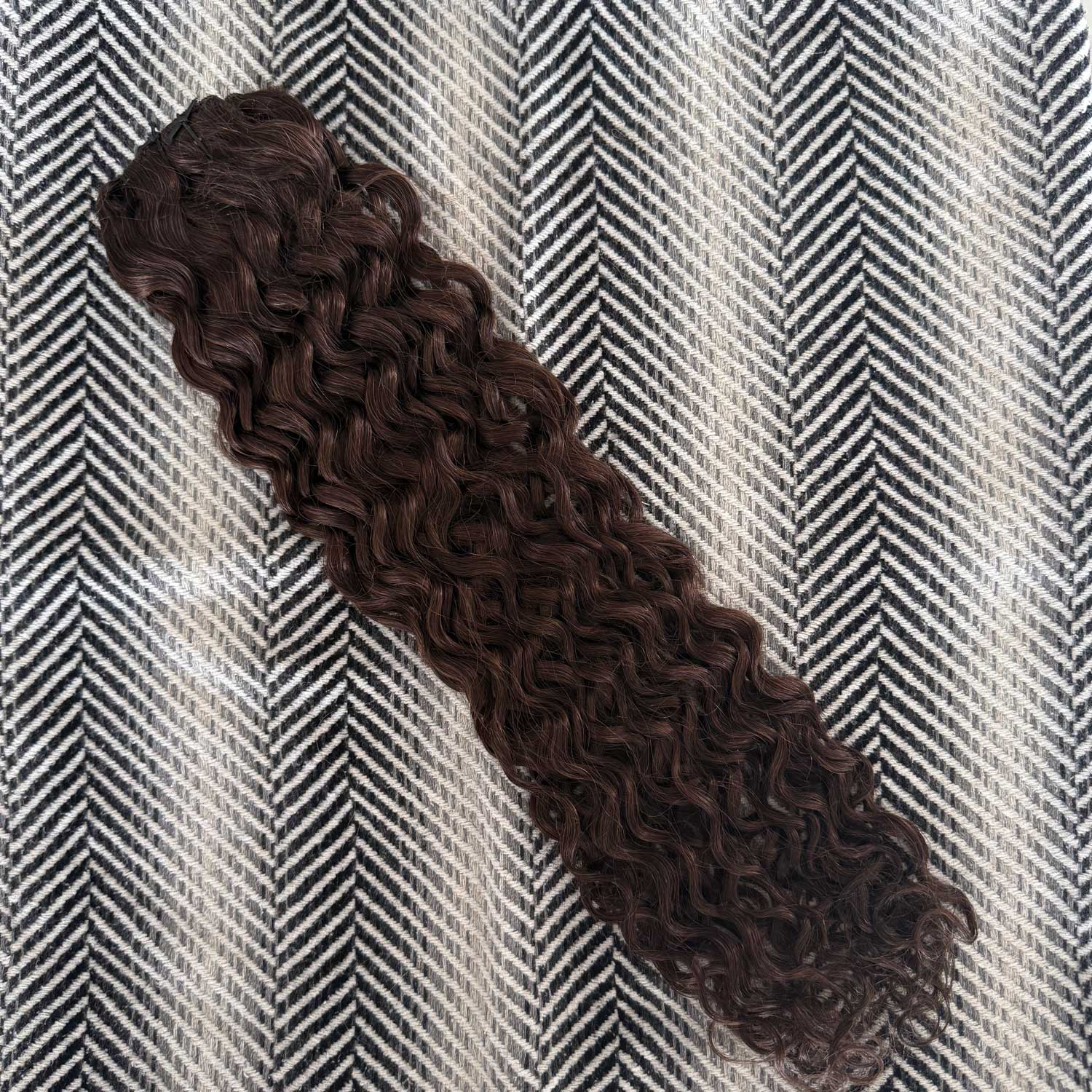 Weft Curly Hair Extensions #2 Dark Brown