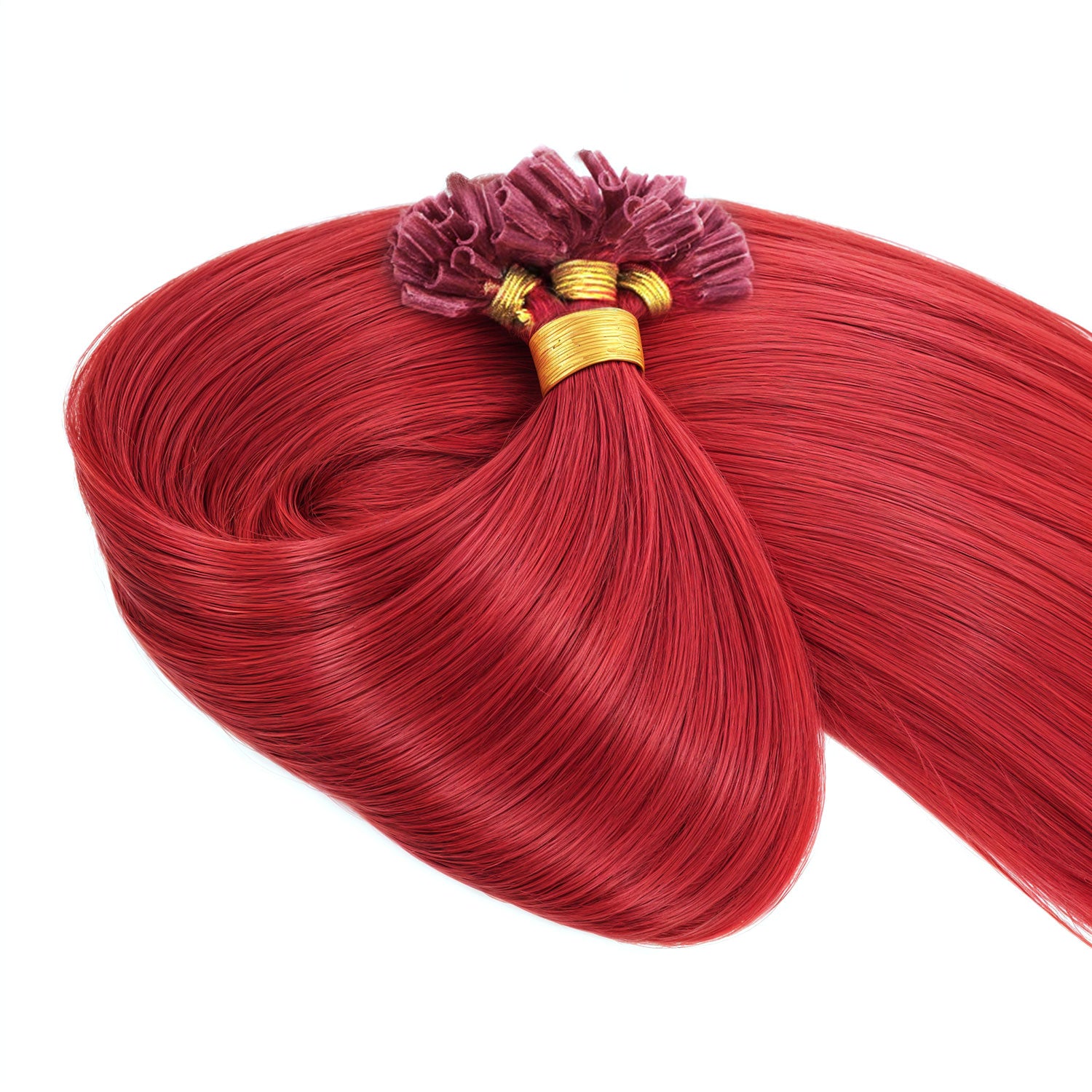 Keratin Bond Hair Extensions Red