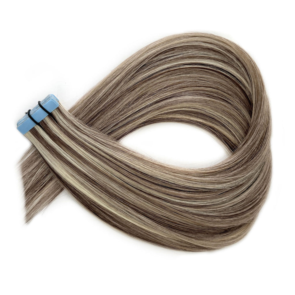 Sample Hair Extensions Colour Match #8a/60 Ash Brown Platinum Blonde M