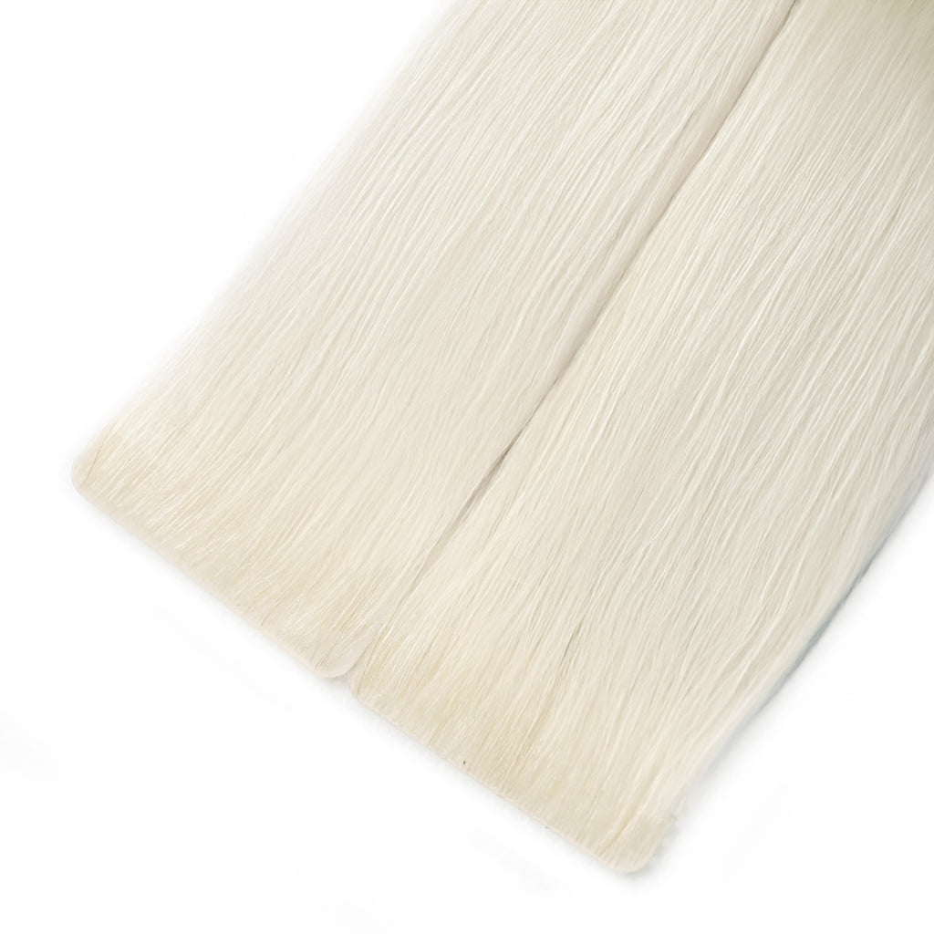 Invisible Tape Hair Extensions #60a Silver White Blonde Skin Weft