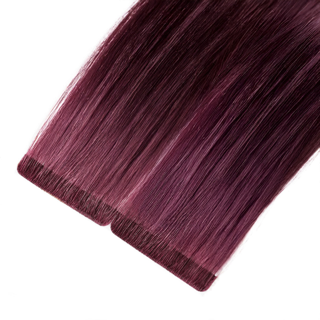 Invisible Tape Hair Extensions Burgundy