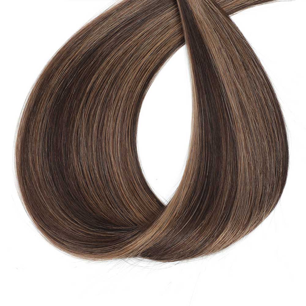 Weft Hair Extensions Australia Afterpay #2/10 Dark Brown & Caramel Mix ...