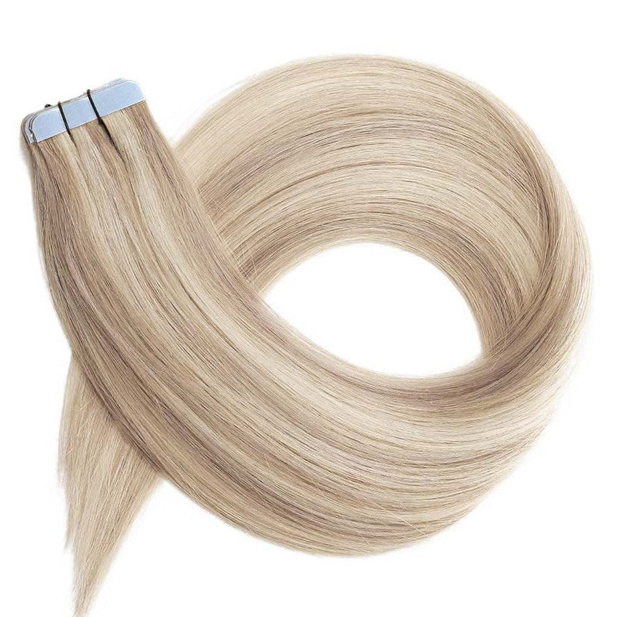 Sample Hair Extensions Colour Match #18a/60 Ash Blonde Platinum Mix