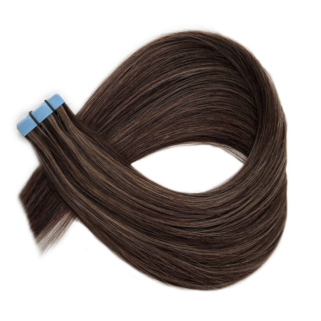 Sample Hair Extensions Colour Match #2c/8a Chocolate and Ash Brown Mix
