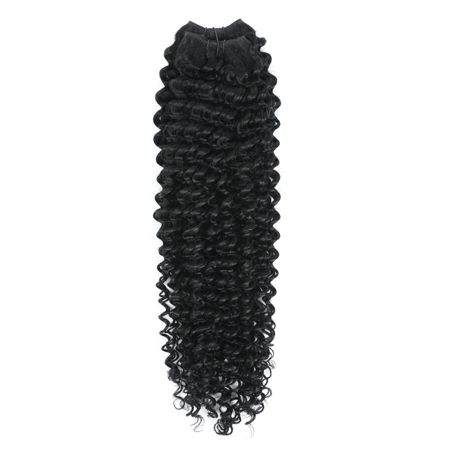 Weft Curly Hair Extensions 3C 25" - #1 Jet Black - PA Hair Extensions