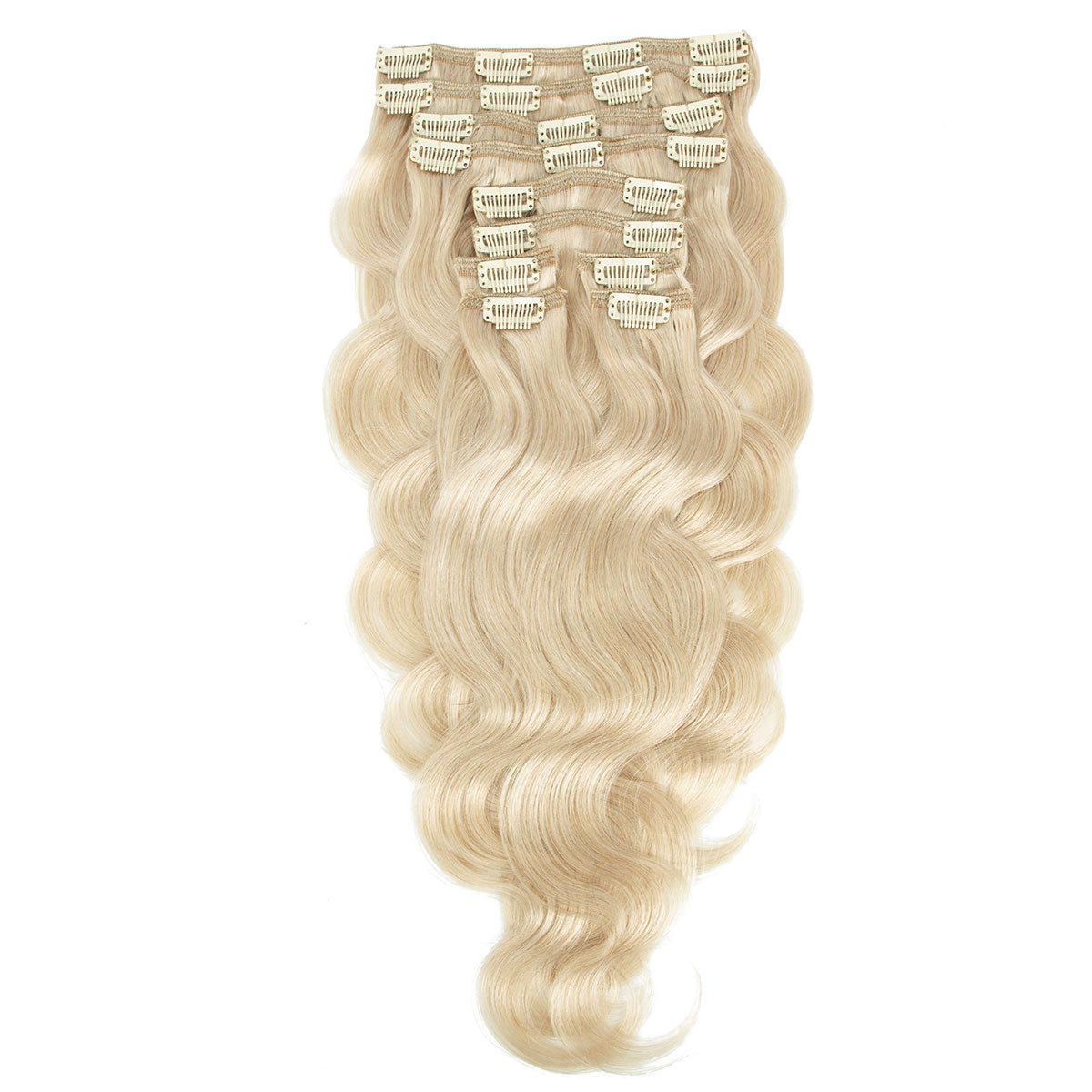 Wavy Clip In Hair Extensions | 22 Inch Blonde Extensions