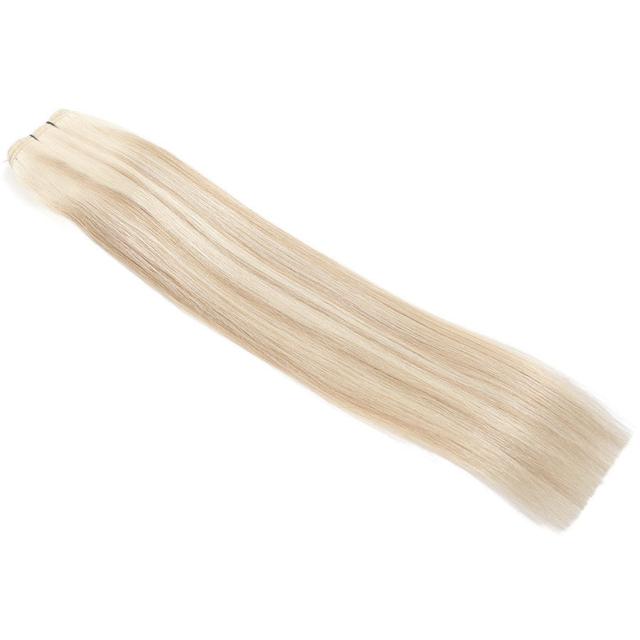 Weft Hair Extensions #51/60 Champagne & Platinum Blonde Mix 21"